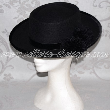 Portuguese hat for women wool felt - black