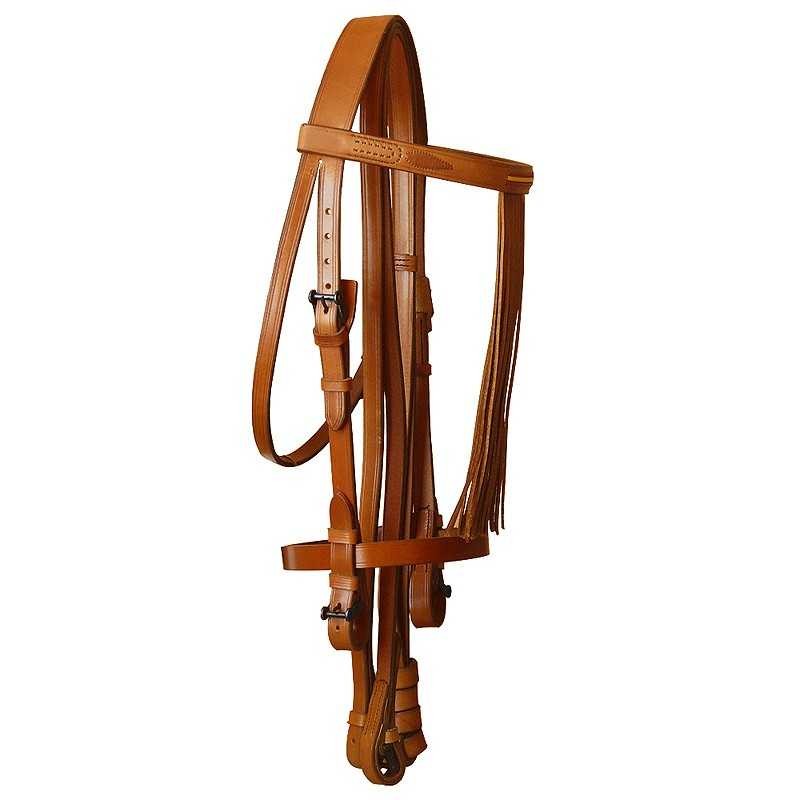 Snaffle bridle vaquera with throatlatch with spanish flag Marjoman