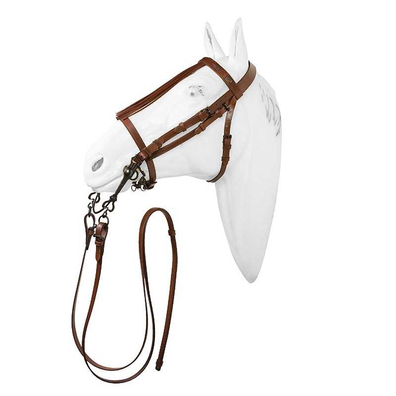 Snaffle bridle vaquera with throatlatch with classic noseband Marjoman