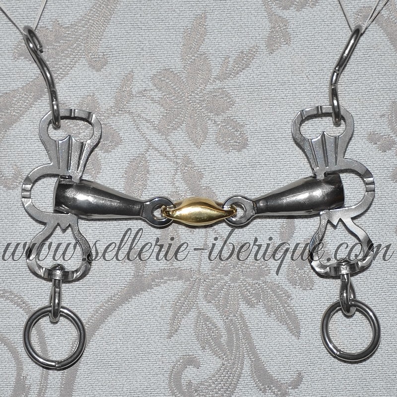 Mors vaquera double-brisure inox branches courtes