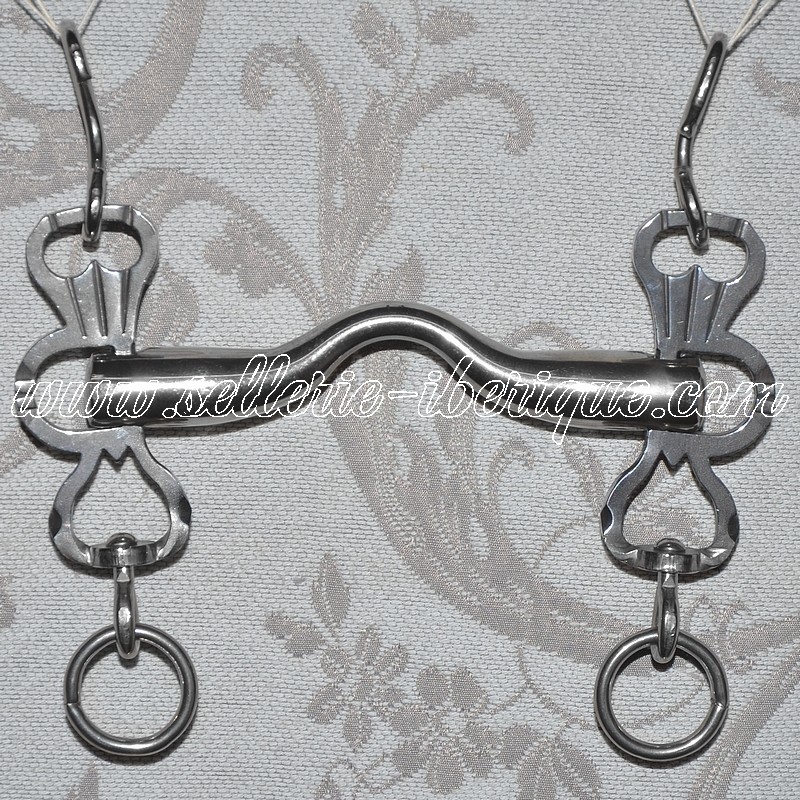 Bit vaquera port mouthpiece stainless steel short shanks