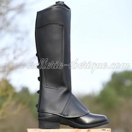 Portuguese half-chaps Pedro Lopes leather - black