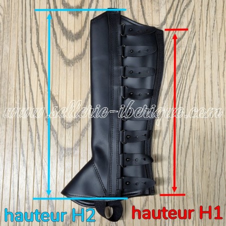 Portuguese half-chaps Pedro Lopes leather - black