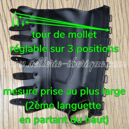 Portuguese half-chaps Pedro Lopes leather - black