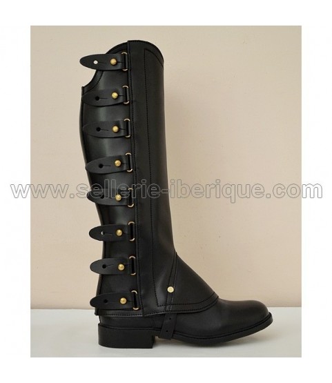 Portuguese half-chaps Pedro Lopes leather - black