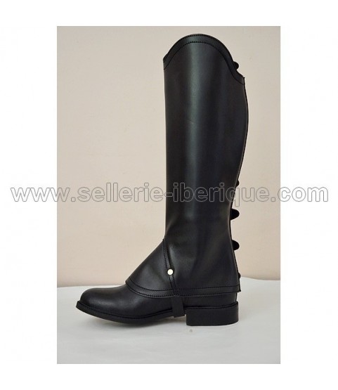 Portuguese half-chaps Pedro Lopes leather - black